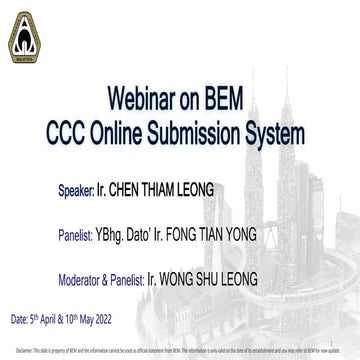 BEM Online CCC Submission System | PPTX