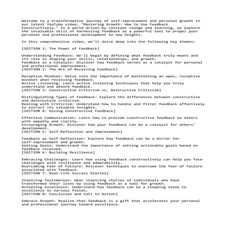 How to use feedback constructively | PDF | Content Production | Hobbies ...