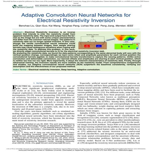 Adaptive Convolution Neural Networks for Electrical Resistivity Inversion | PDF