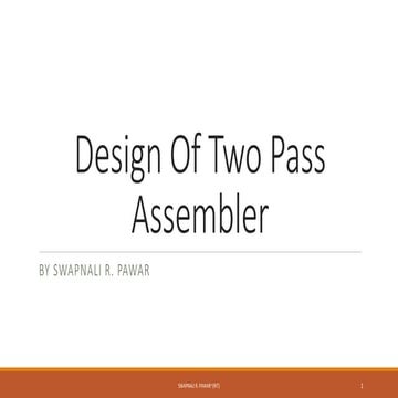 10design Of Two Pass Assembler In System Softwarepdf Programming
