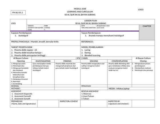 RPH MINGGU TRANSISI | PDF