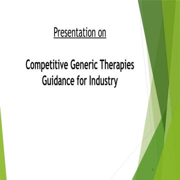 Competitive Generic Therapies - 180-day exclusivity | PPTX