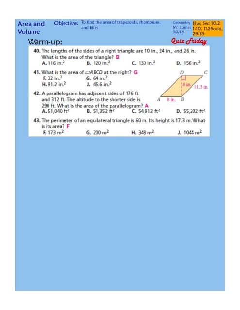 10 5 areas of regular polygons using trig | PDF