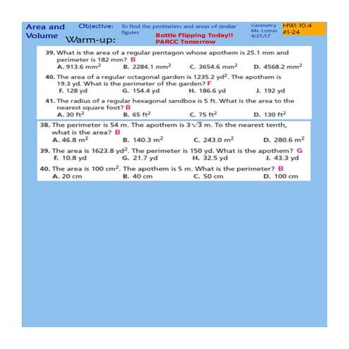 10 4 areas and perimeters of similar figures | PDF