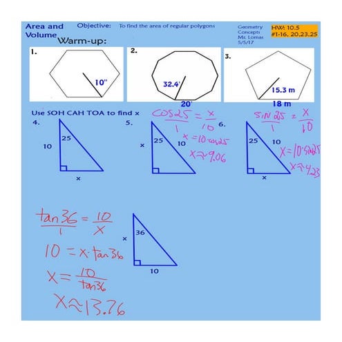 10 5 areas of regular polygons using trig concepts