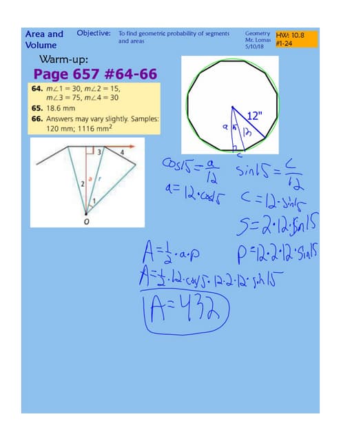 10 5 areas of regular polygons using trig | PDF