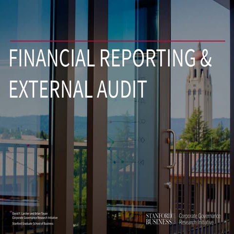 Financial Reporting and External Audit - Quick Guide | PDF