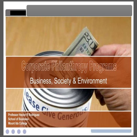Corporate Philanthropy Programs | PPT