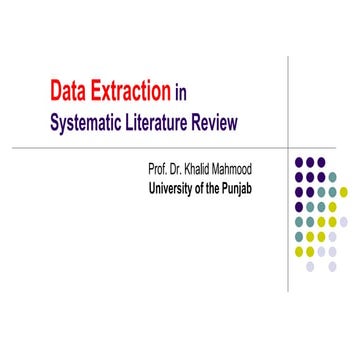 Data extraction in systematic literature review | PPT