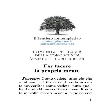 Far tacere la propria mente(10x15). Via della Conoscenza, Soggetto ...