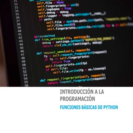 10 Funciones Básicas De Python 1pptx 