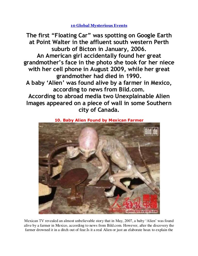 10 Global Mysterious Events