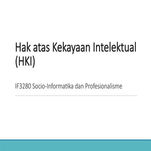 10 - Hak Kekayaan Intelektual (HKI) PPTX | PPT