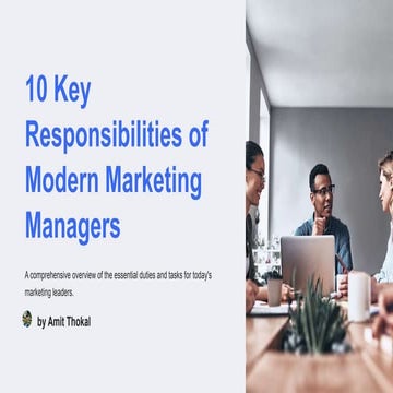 10 Key Responsibilities of Modern Marketing Managers | PPTX