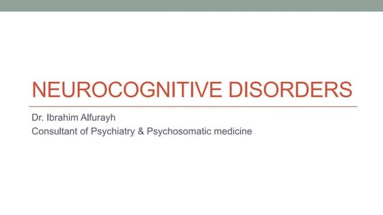 Cognitive Disorder Ch14 .ppt