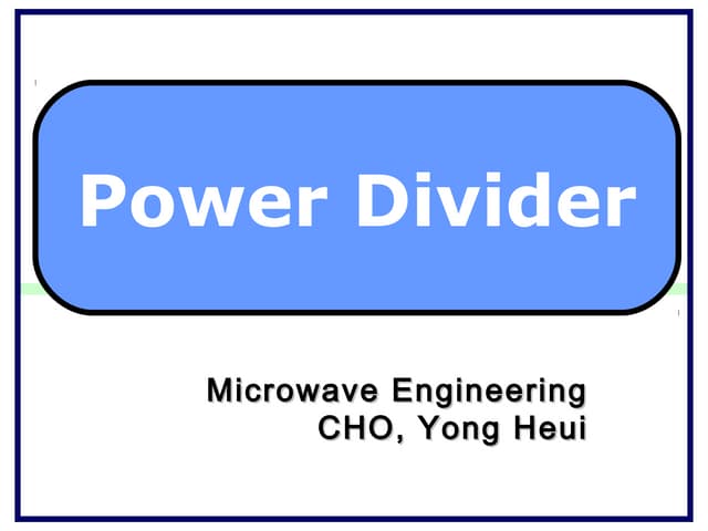 Coupler and power divider design in awr | PDF