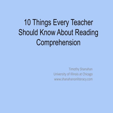 10-thing teacher-should-know-reading-comprehension.ppt