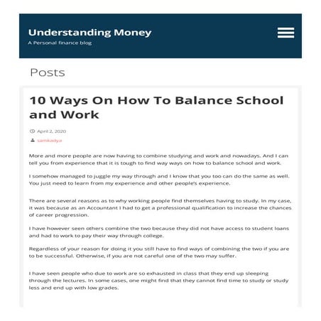 7 Ways To Balance School and Work | PDF