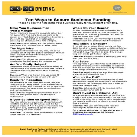 10 ways-to-secure-business-funding (1) | PDF