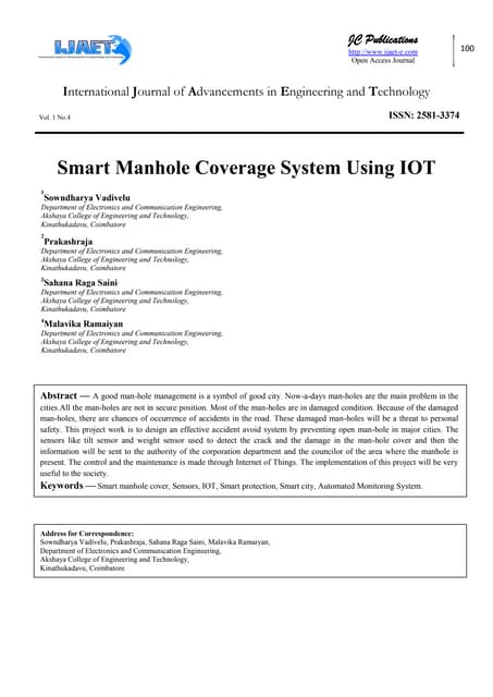 Manhole Monitoring.pptx | Indoor Environmental Quality | Home & Garden