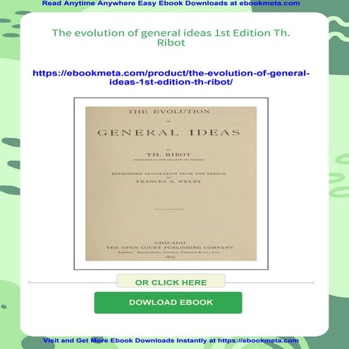 The evolution of general ideas 1st Edition Th. Ribot | PDF