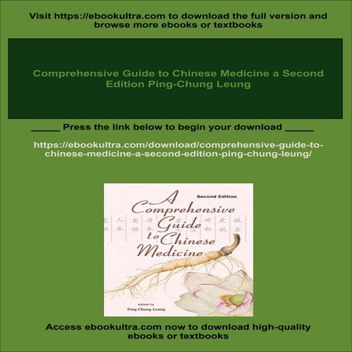 Comprehensive Guide to Chinese Medicine a Second Edition Ping-Chung ...