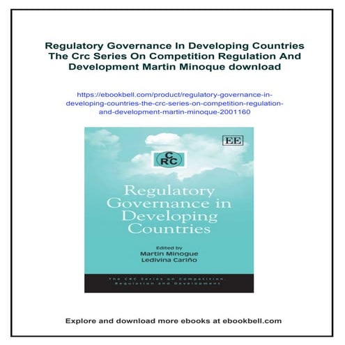 Regulatory Governance In Developing Countries The Crc Series On ...