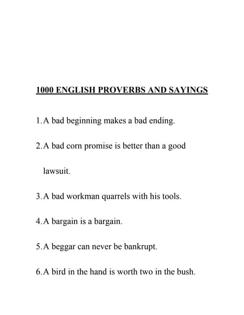 English proverbs | PDF