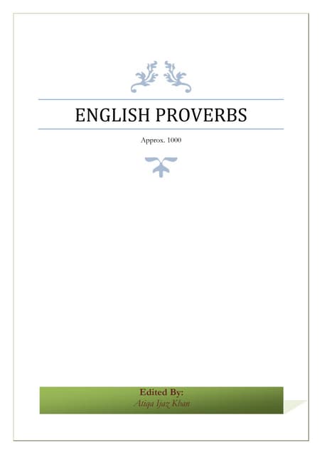 Working with proverbs ppt | PPTX
