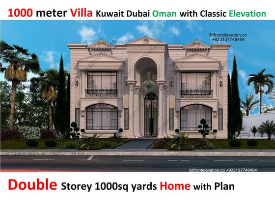 1000 sq yards Villa Plan and Exterior Design.pdf
