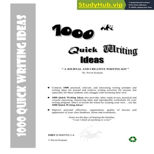 1000 Quick Writing Ideas | PDF
