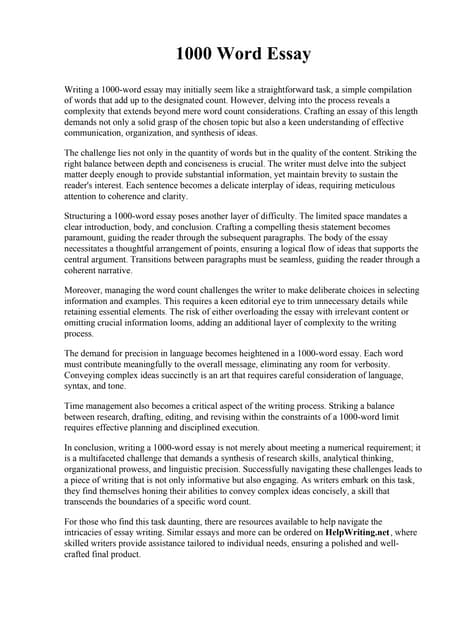 Sample 500 Word Essay | PDF