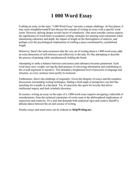 400 Word Essay Sample | PDF