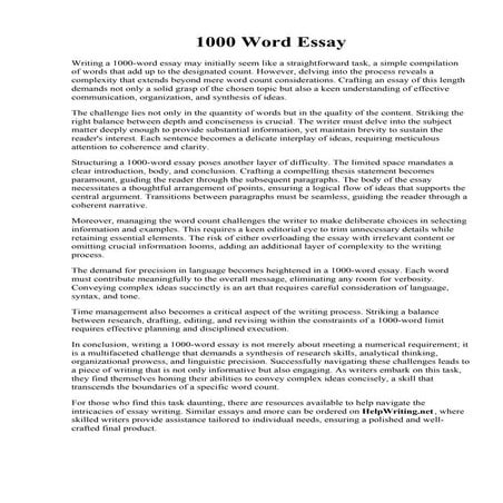 1000 Word Essay. 1000 word essay. 1500 Word Essay On Army Values 1000 ...