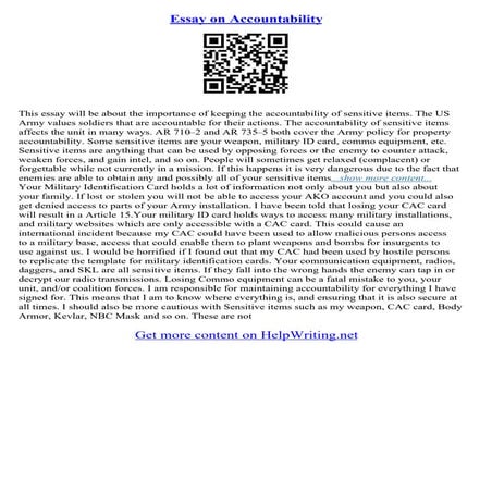 1000 Word Essay On Accountability | PDF