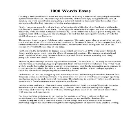 1000 Words Essay | PDF