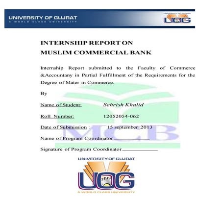 MCB Internship Report | DOCX