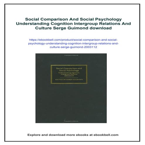 Social Comparison And Social Psychology Understanding Cognition ...