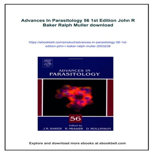 Advances In Parasitology 56 1st Edition John R Baker Ralph Muller | PDF