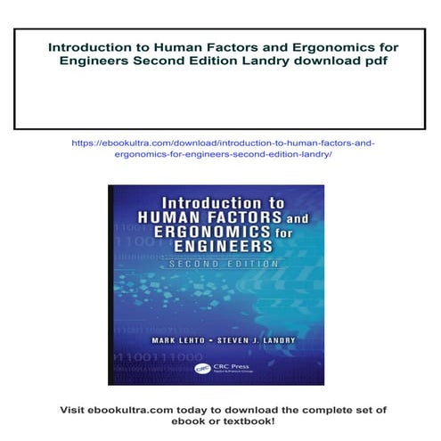 Introduction to Human Factors and Ergonomics for Engineers Second ...