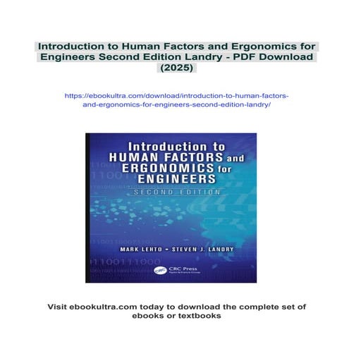 Introduction to Human Factors and Ergonomics for Engineers Second ...