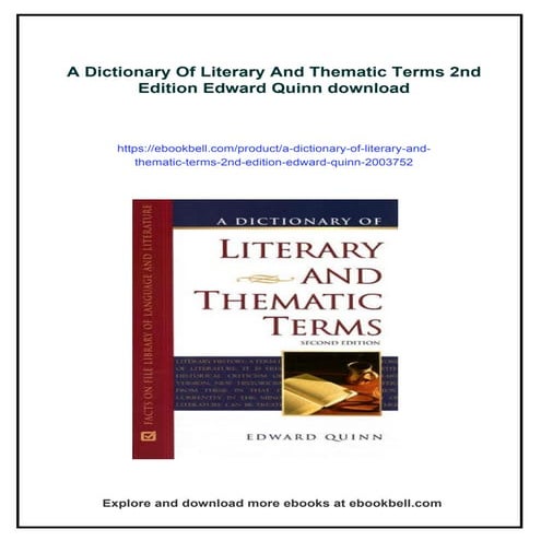 A Dictionary Of Literary And Thematic Terms 2nd Edition Edward Quinn | PDF