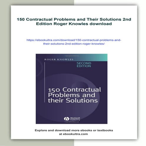 150 Contractual Problems and Their Solutions 2nd Edition Roger Knowles ...