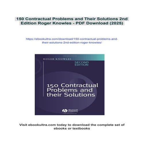 150 Contractual Problems and Their Solutions 2nd Edition Roger Knowles | PDF
