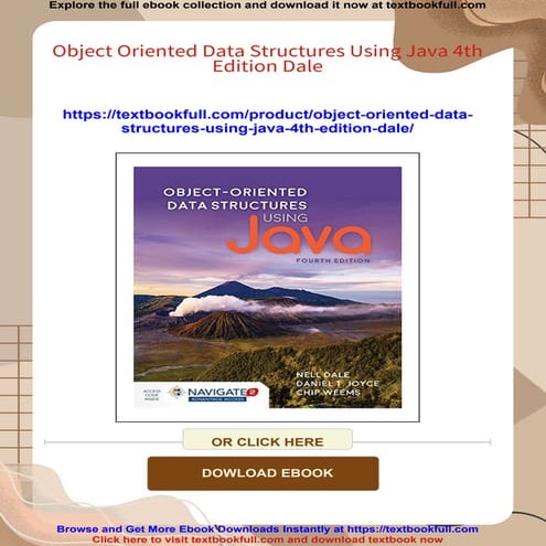 Object Oriented Data Structures Using Java 4th Edition Dale Pdf 1661