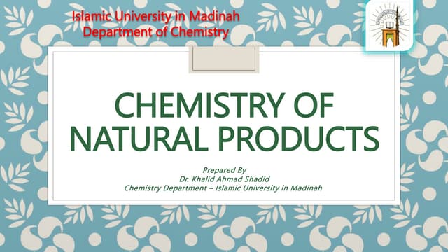 Introduction of natural products | PPTX