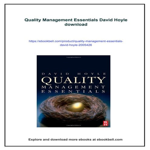 Quality Management Essentials David Hoyle | PDF