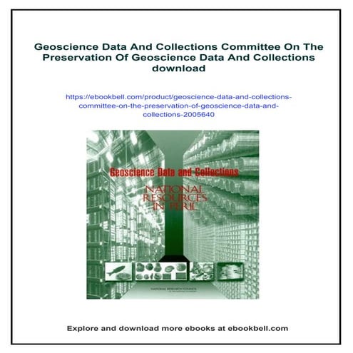 Geoscience Data And Collections Committee On The Preservation Of ...