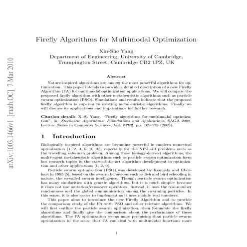 Firefly Algorithm Ppt