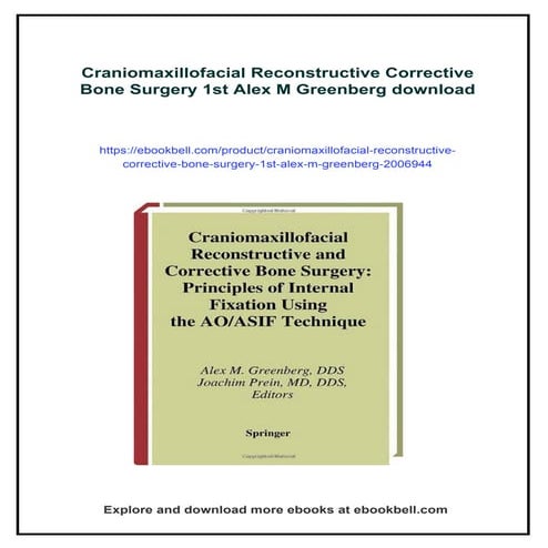 Craniomaxillofacial Reconstructive Corrective Bone Surgery 1st Alex M ...